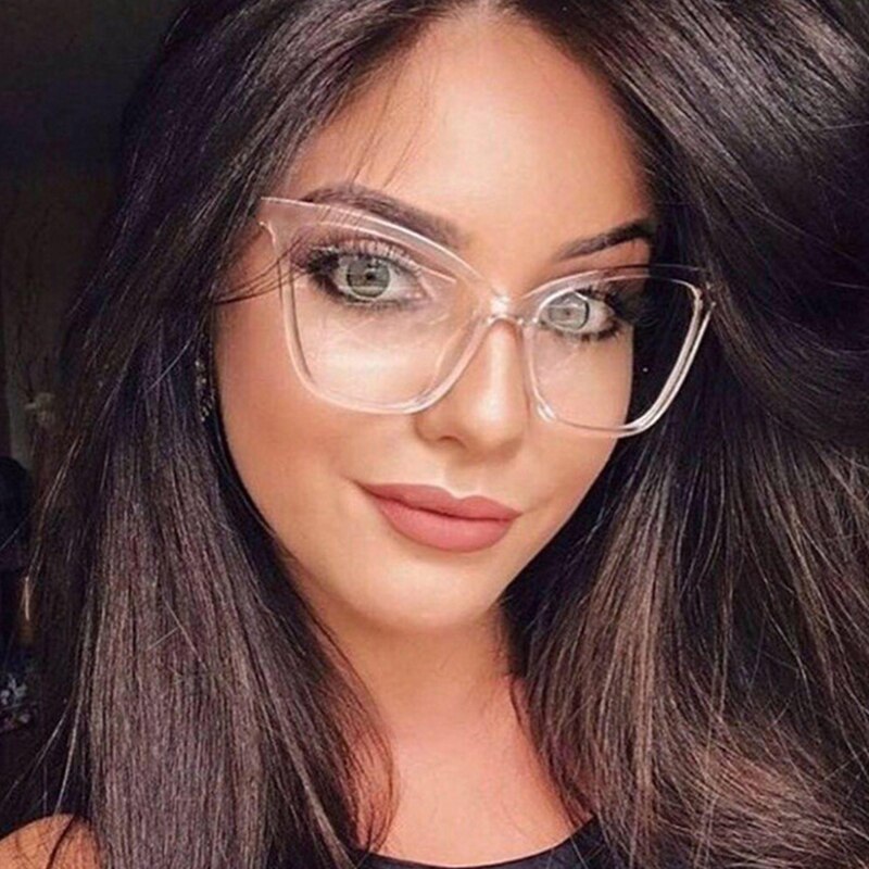 Oversized Cat Eye Optische Glazen Frame Vrouwen Kl... – Grandado