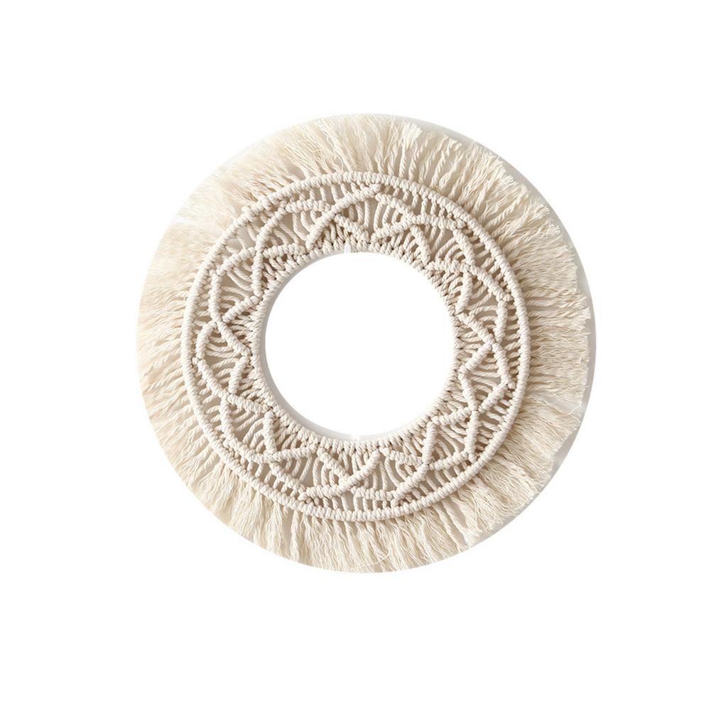 Wall Hanging Boho Mirror Frame Fringe Round Mirror... – Vicedeal