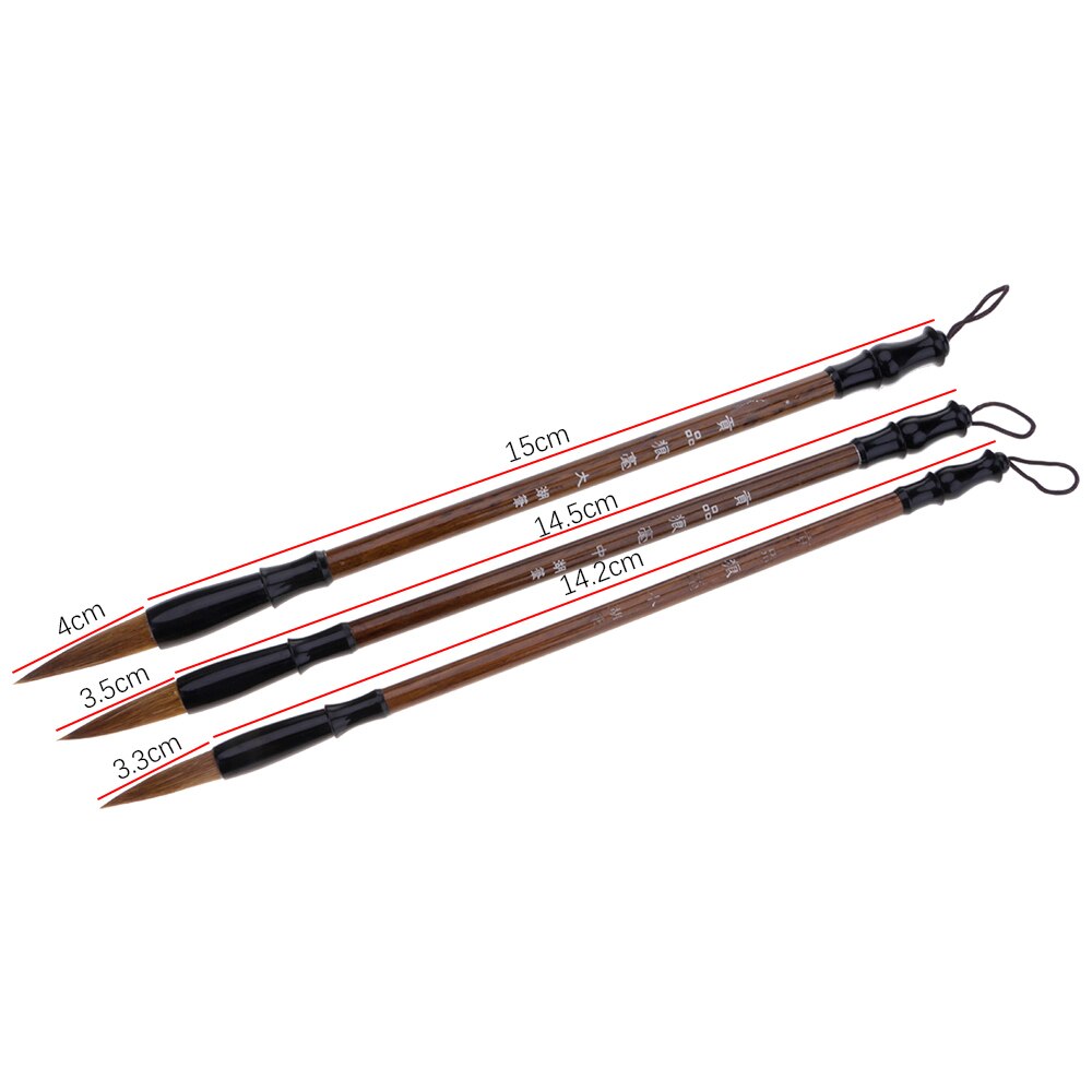 SHY 3PCS Chinese Calligraphy Sumi Drawing Kanji Br... – Grandado