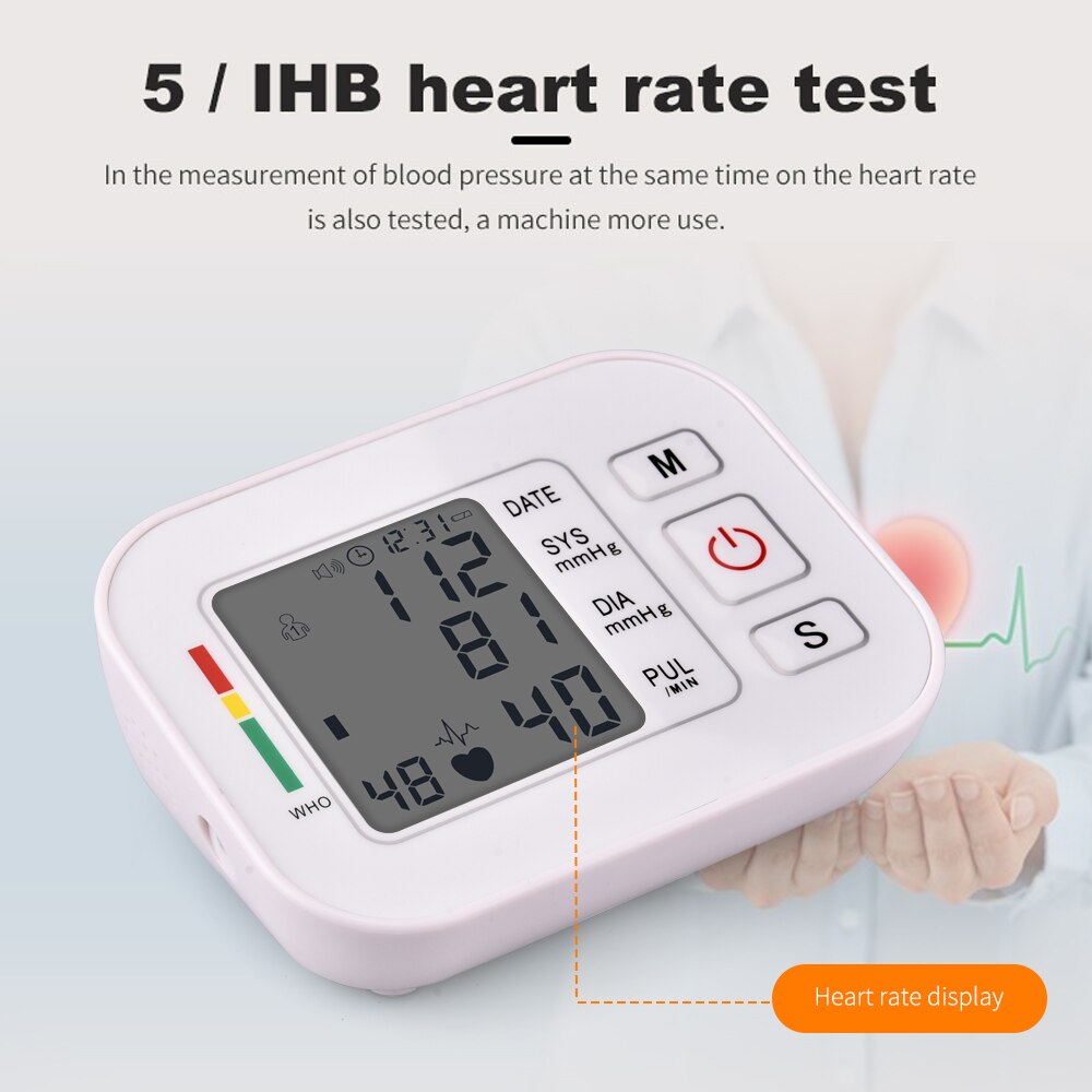 Automatic Upper Arm Blood Pressure Monitor LCD Hea... – Grandado