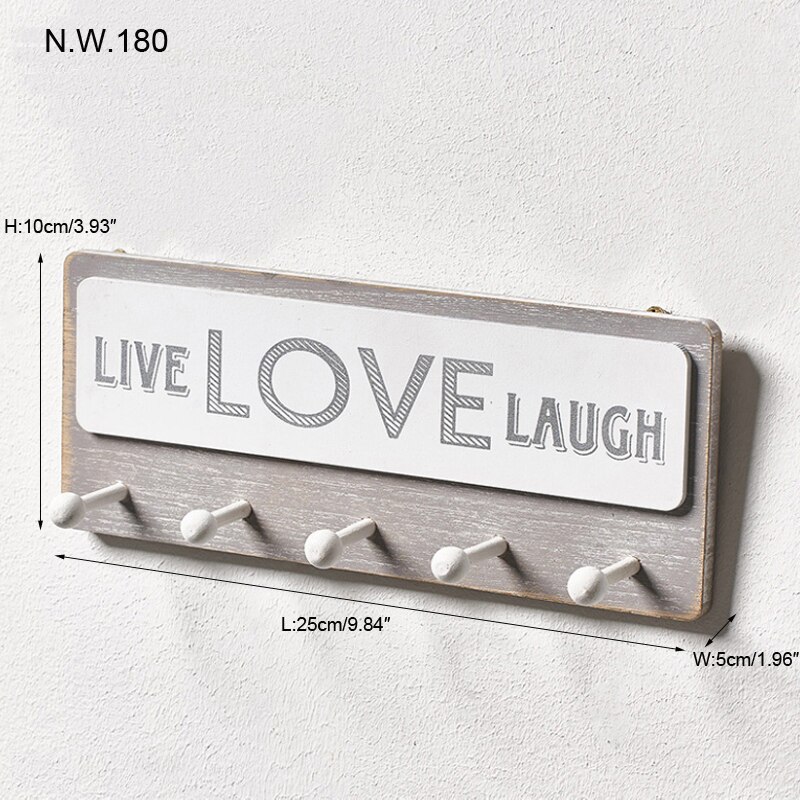 Wooden Hanging Plaque Sign with Hooks Wall Mounted... – Grandado