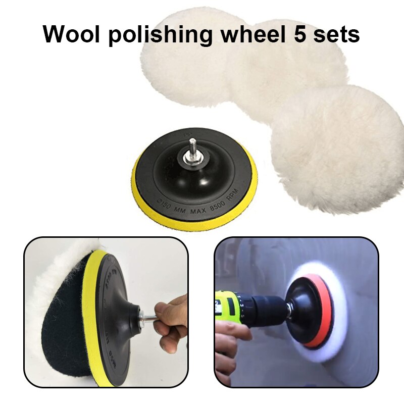 5Pcs Auto Polijsten Pad 3/4Inch Wol Polijstschijf ... – Grandado