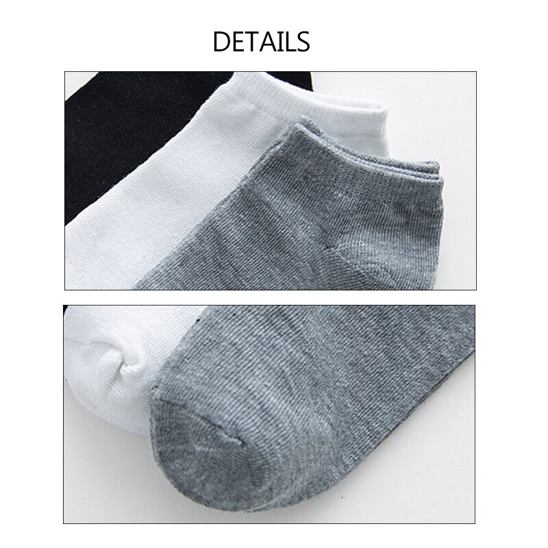 5/10 Pairs Zwart Wit Grijs Low Cut Katoenen Sokken... – Grandado