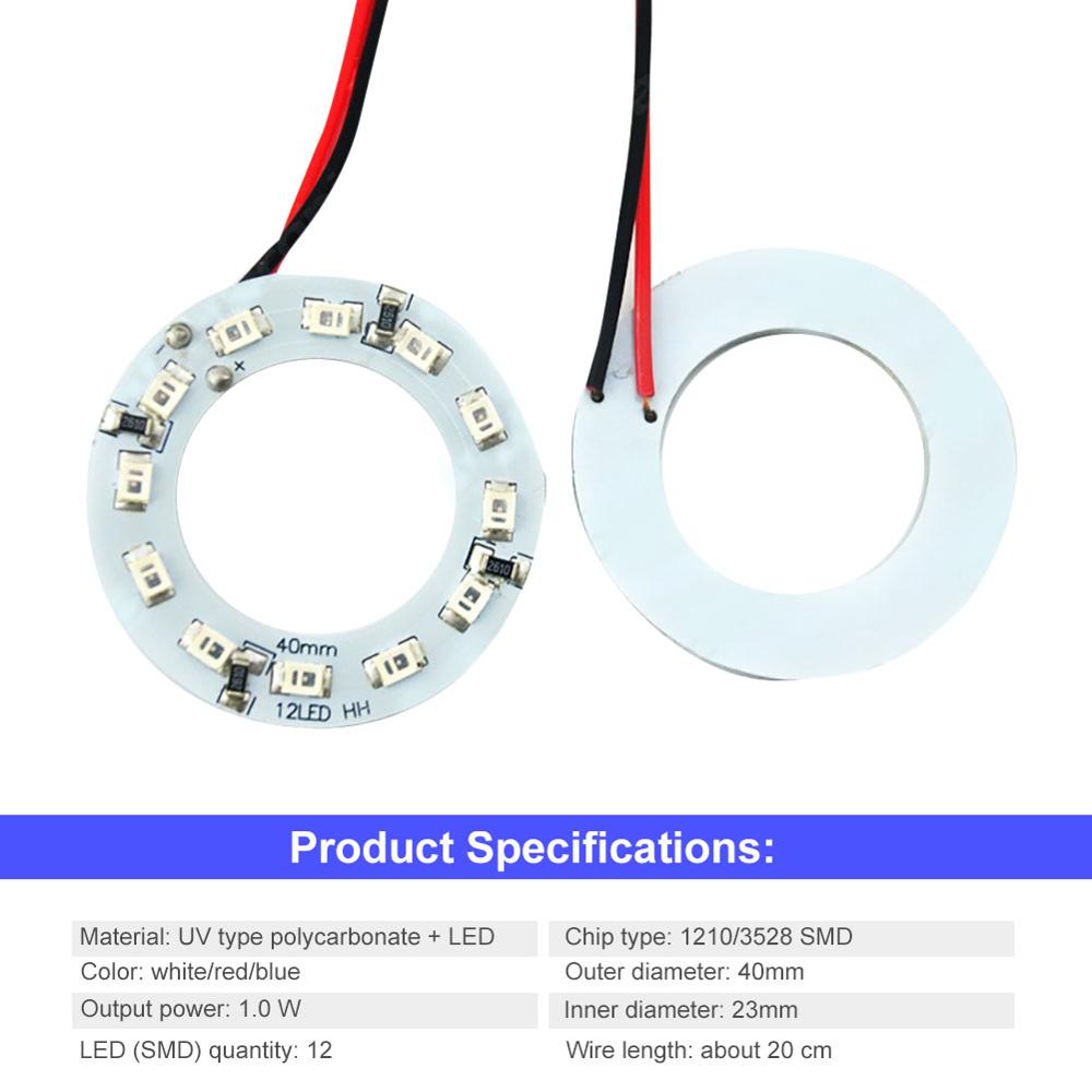 12V LED Ring Panel Circle 40mm LED Angel Eye Apert... – Grandado