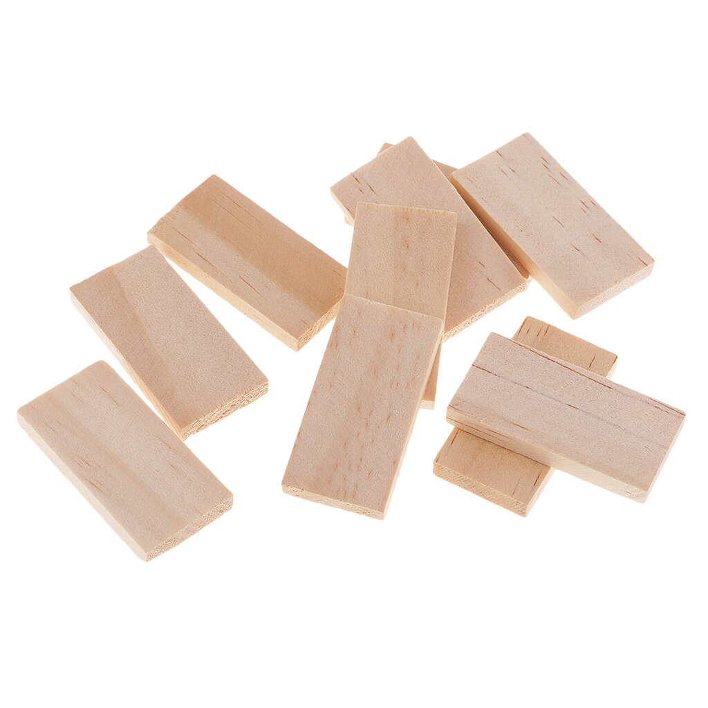 10 Pieces Natural Unfinished Wooden Pieces Blank P... – Grandado