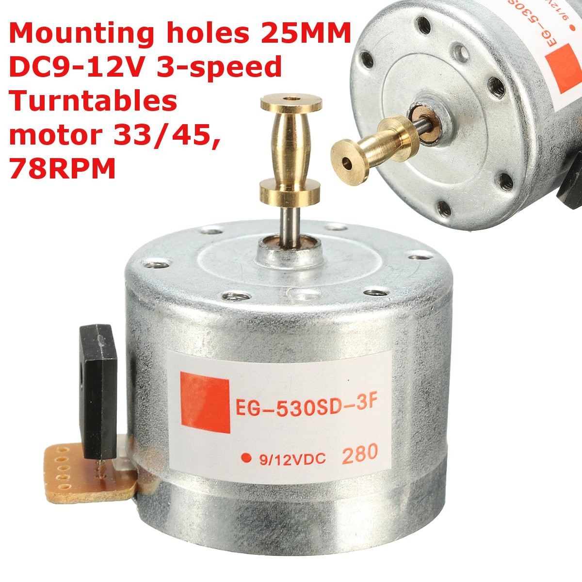 LEORY Metal Turntables Motor 25 mm Mounting Holes ... – Grandado
