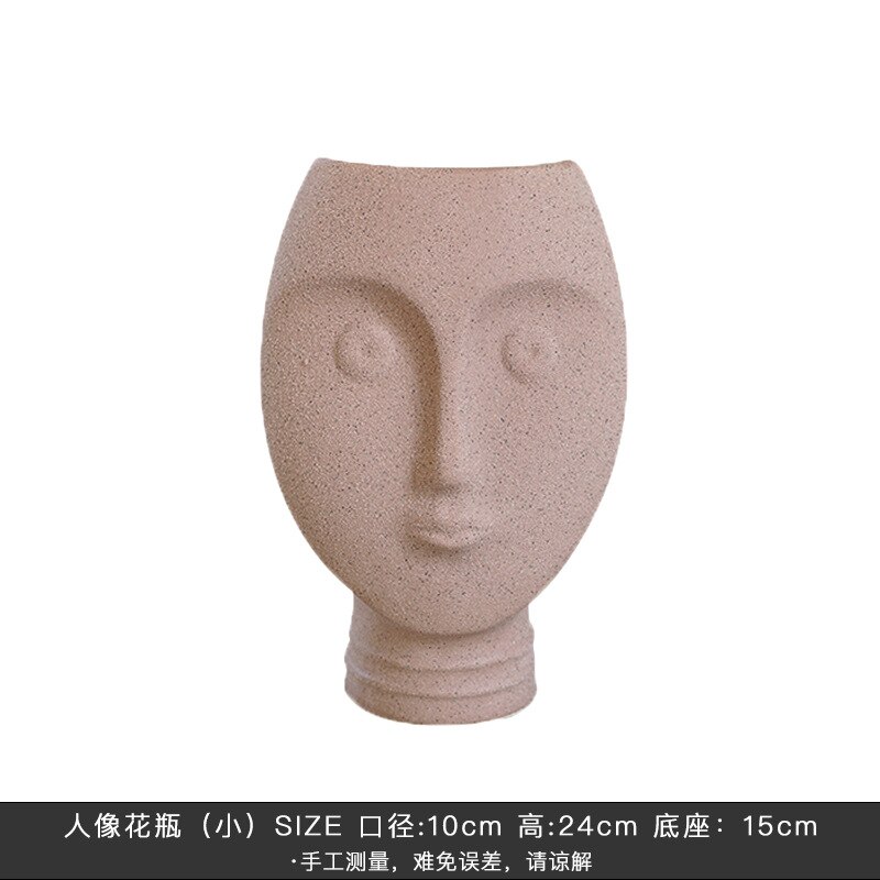 Face Mask Vase Nordic Crafts Ceramic Flower Simple... – Grandado