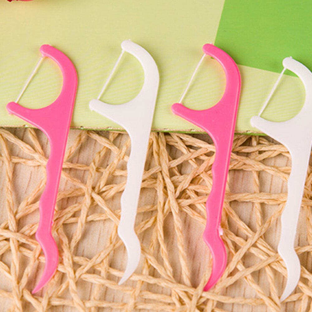 100 Pcs Dental Floss Teeth Plastic Toothpicks Stic... – Grandado