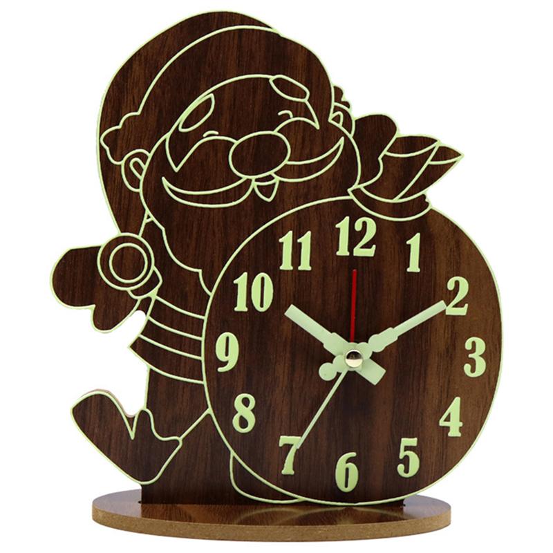 1pc Christmas Alarm Clock Lovely Wooden Xmas Table... – Grandado