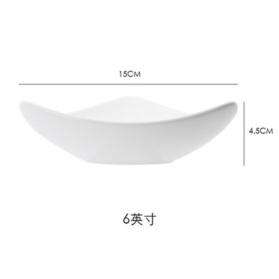 White bone china triangle plate soup plate salad p... – Vicedeal