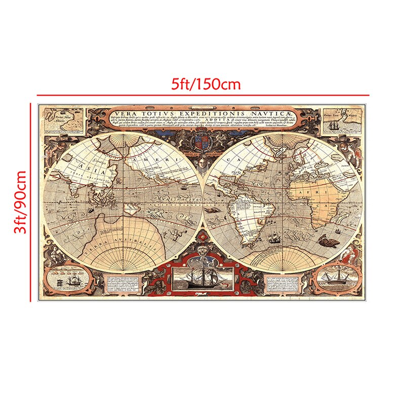 150*90cm The World Map Poster Non-woven Canvas Pai... – Grandado
