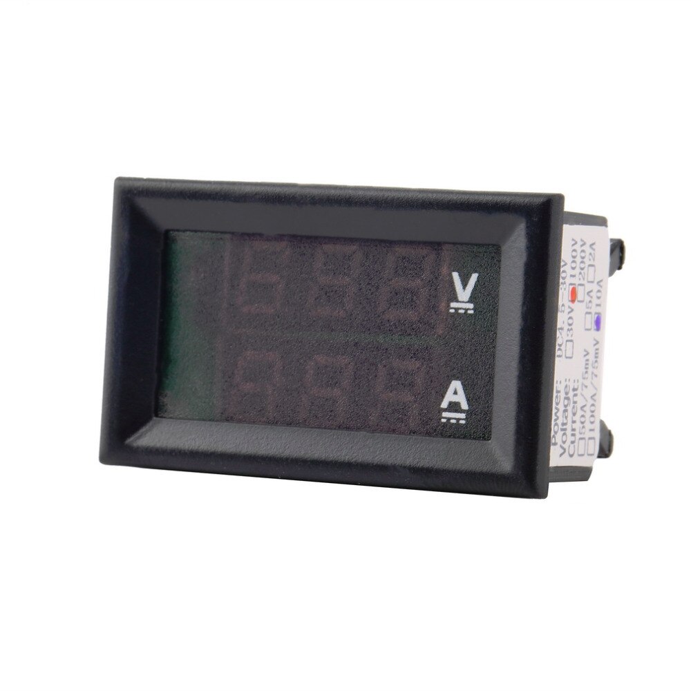 DC 100V 10A Voltmeter Ammeter Blue Red LED Amp Dua... – Grandado