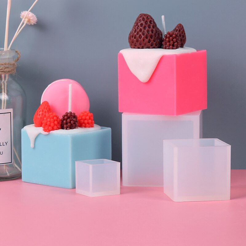 Cube Shape Candle Silicone Mold DIY Gypsum Plaster... – Vicedeal