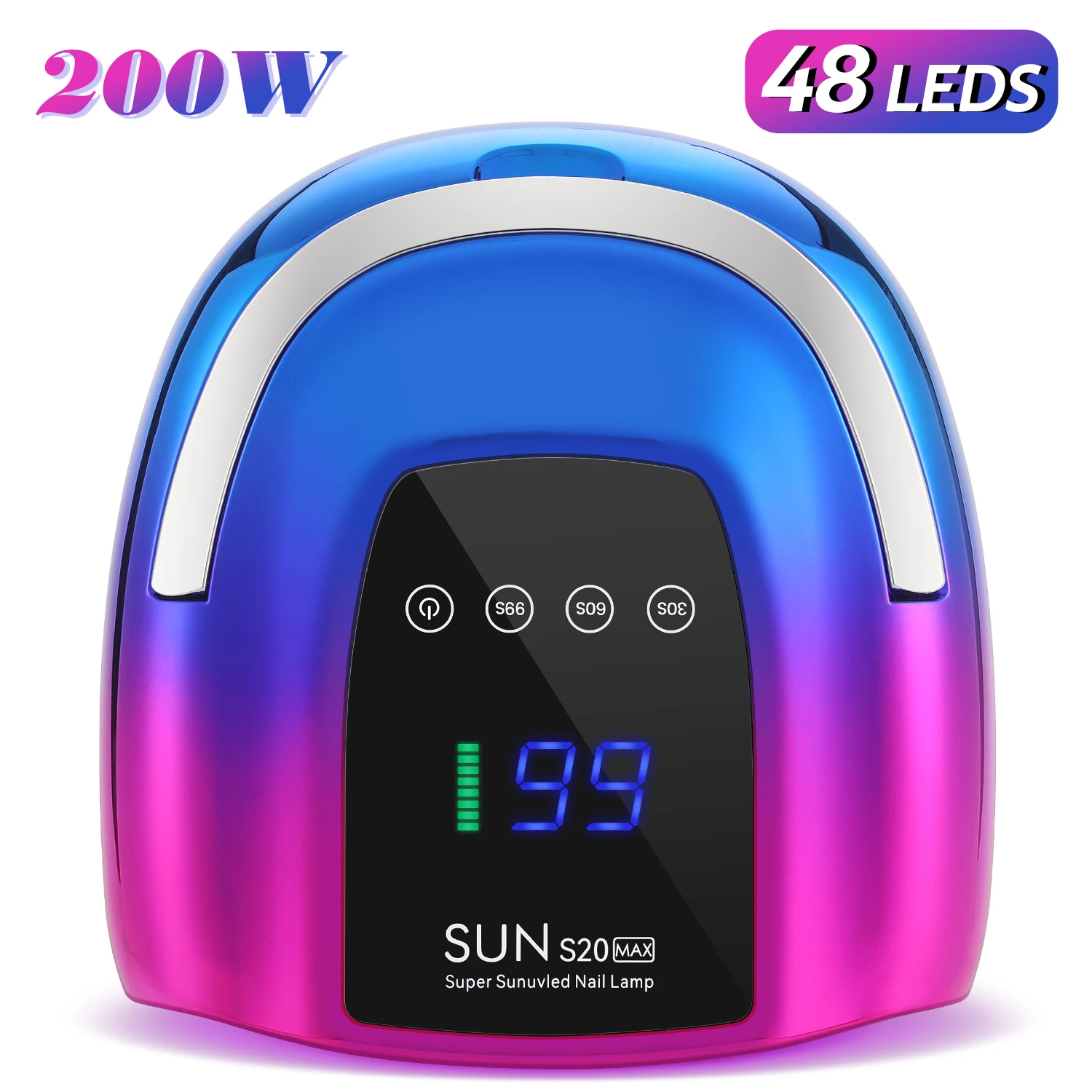 200 W UV-nagellamp 48 LED's nageldrogermachine met... – Grandado