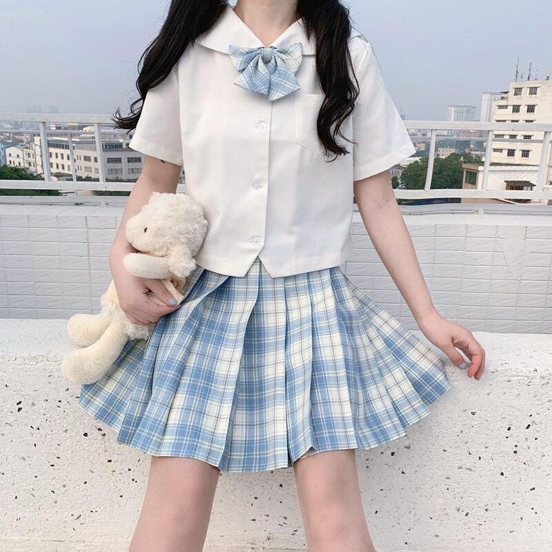 Japan KANTO KANSAI Neck Short Sleeve White Blouse ... – Grandado