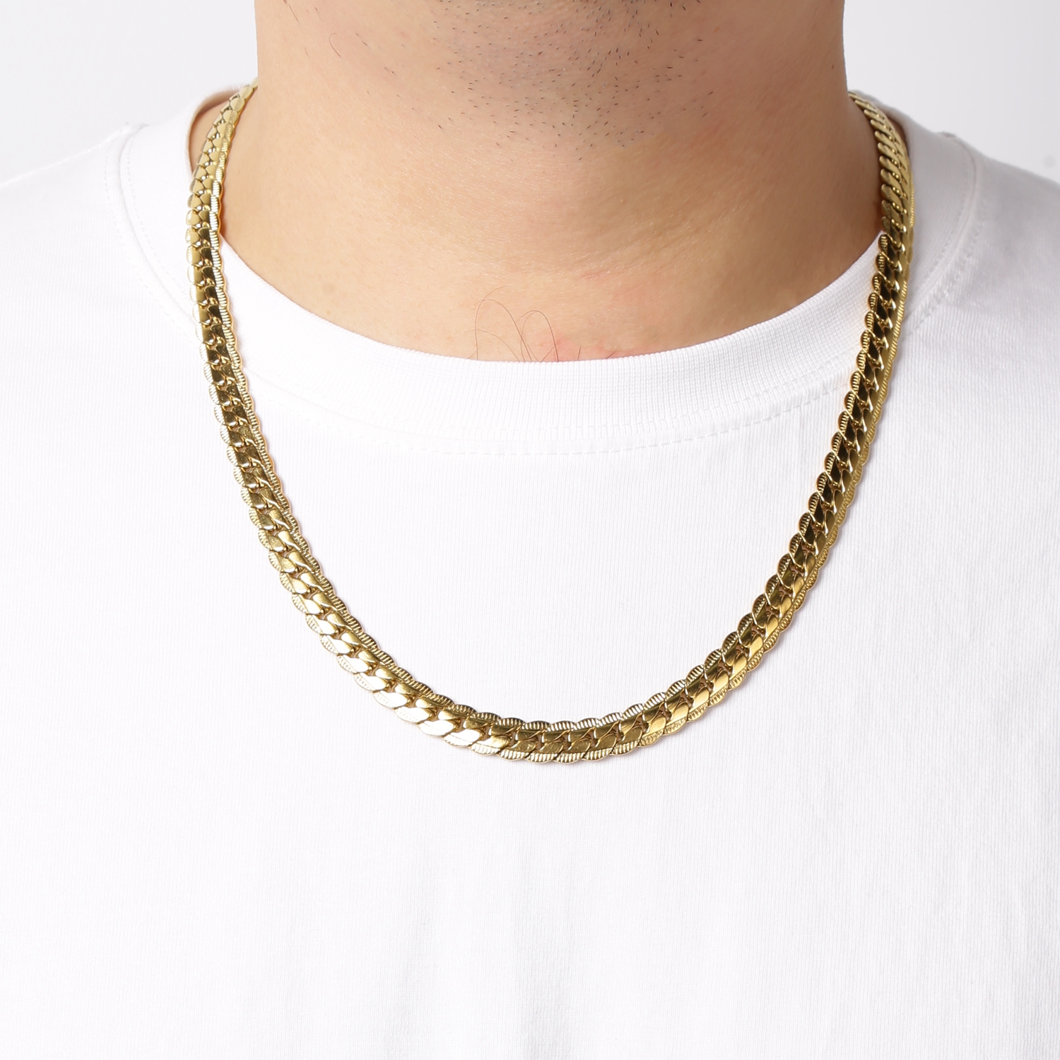 HIYEE Punk 3/4/5/6/7mm Embossed Flat Snake Chain N... – Grandado
