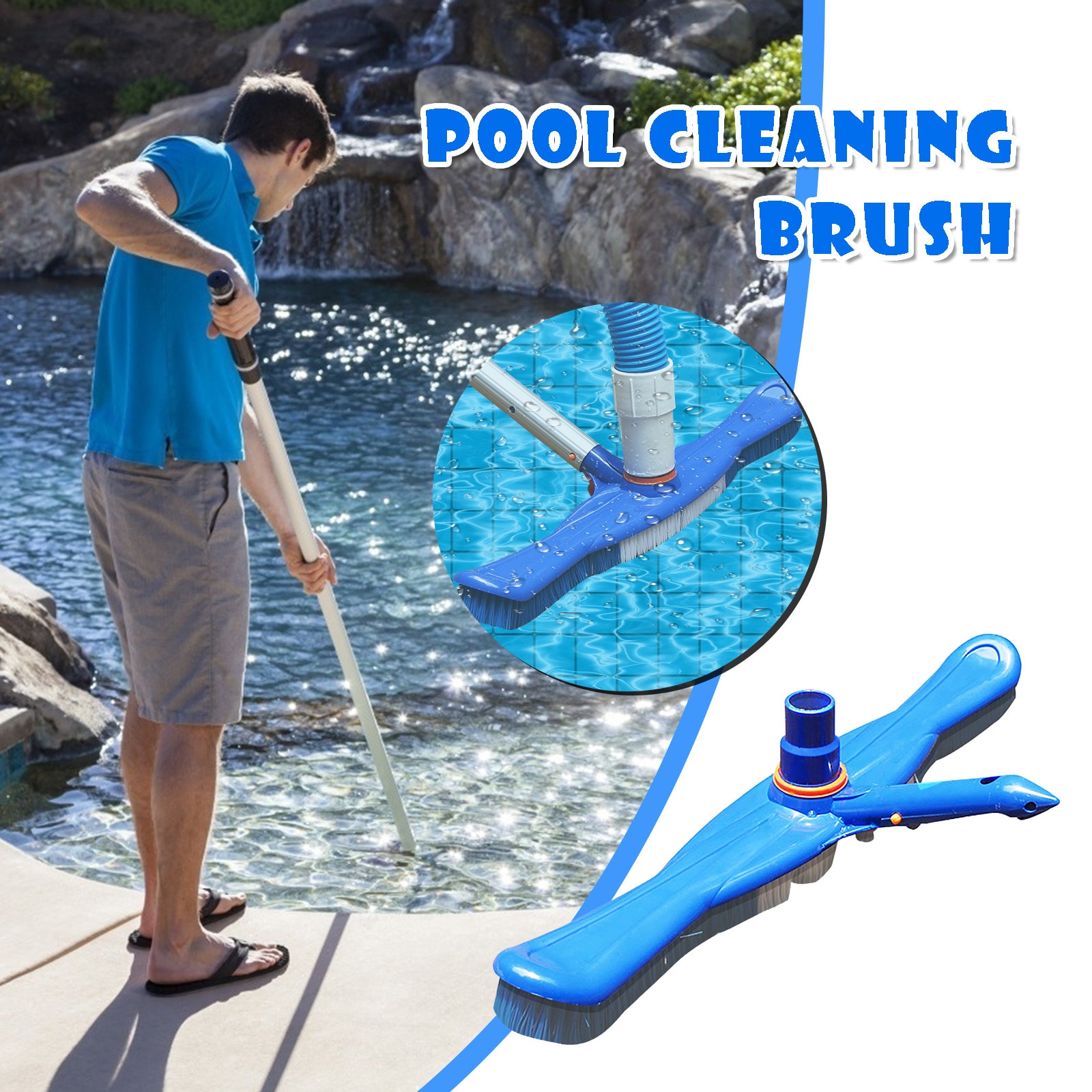 Swimming Pool Brush Pool Bottom Cleaning Cleaning ... – Vicedeal