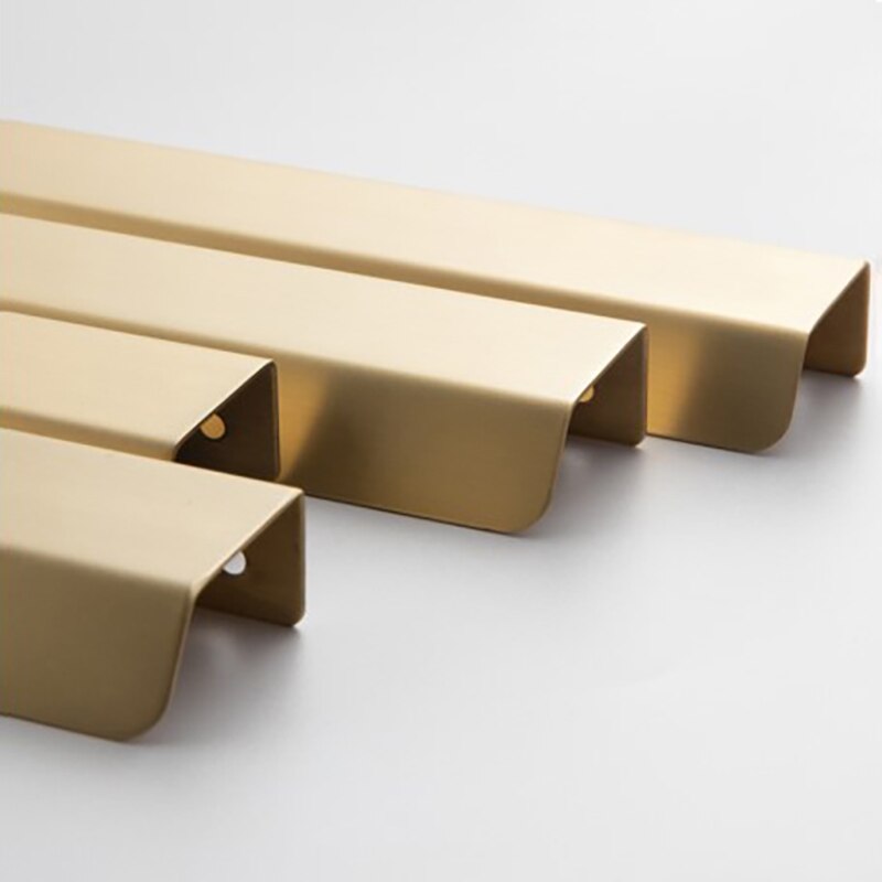 Modern Brass Brushed Hidden Handle Cabinet Handles... – Grandado