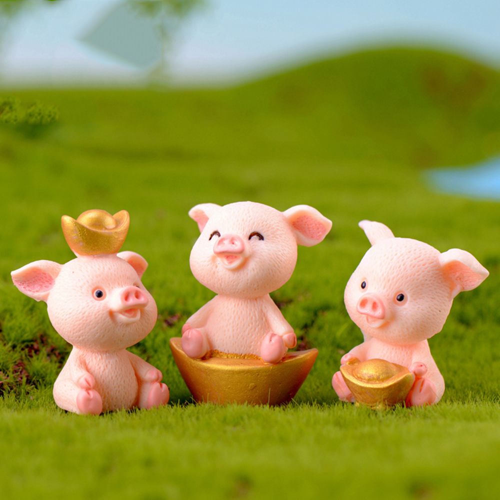 1Pcs Cute Lucky Pig Figures Figurines DIY Resin Mi... – Grandado