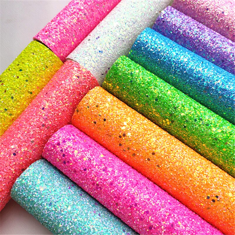 20*33cm A4 sheet shiny solid colors chunky glitter... – Vicedeal