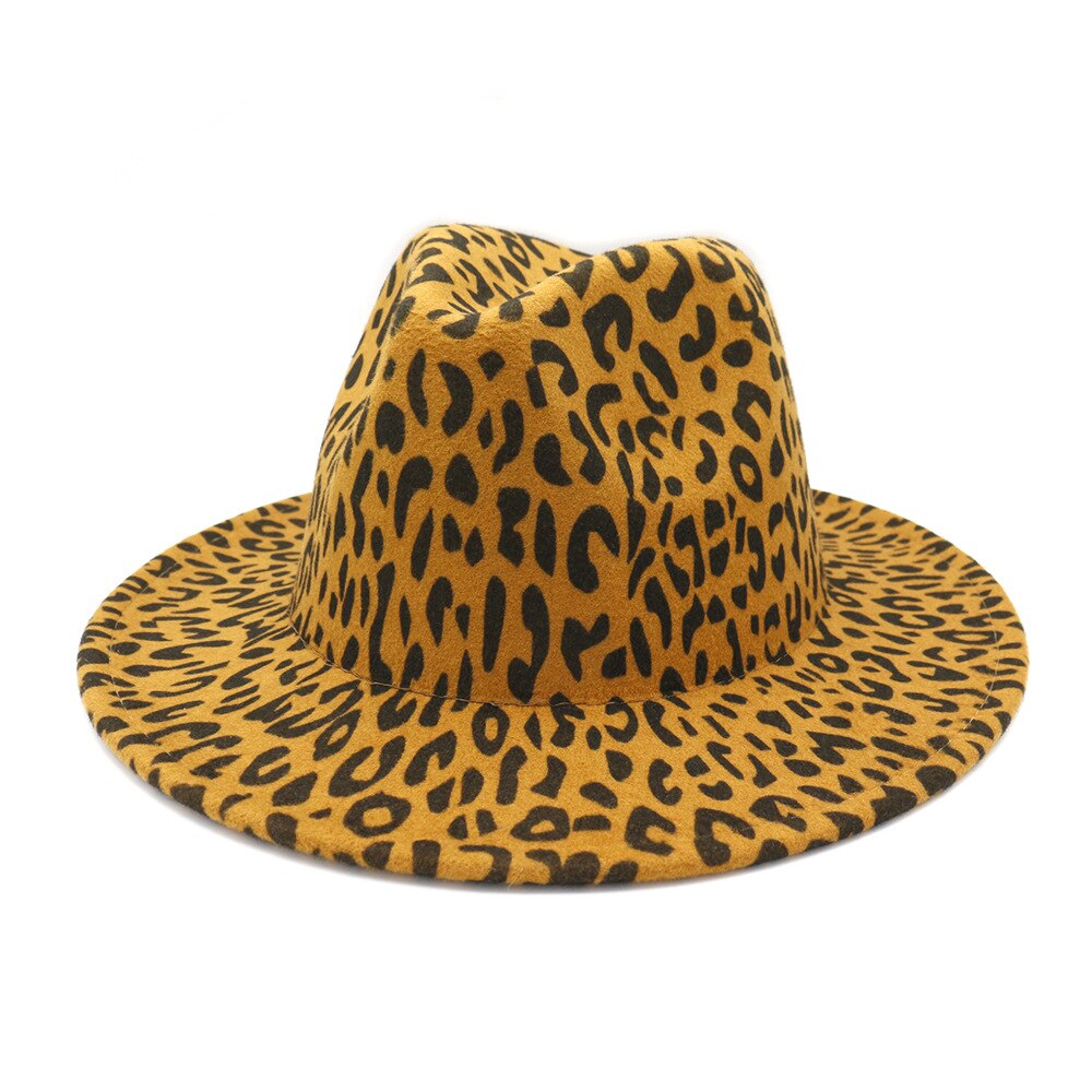Leopard Fedora Hüte Frauen Vintage Trilby Caps Wol... – Vicedeal