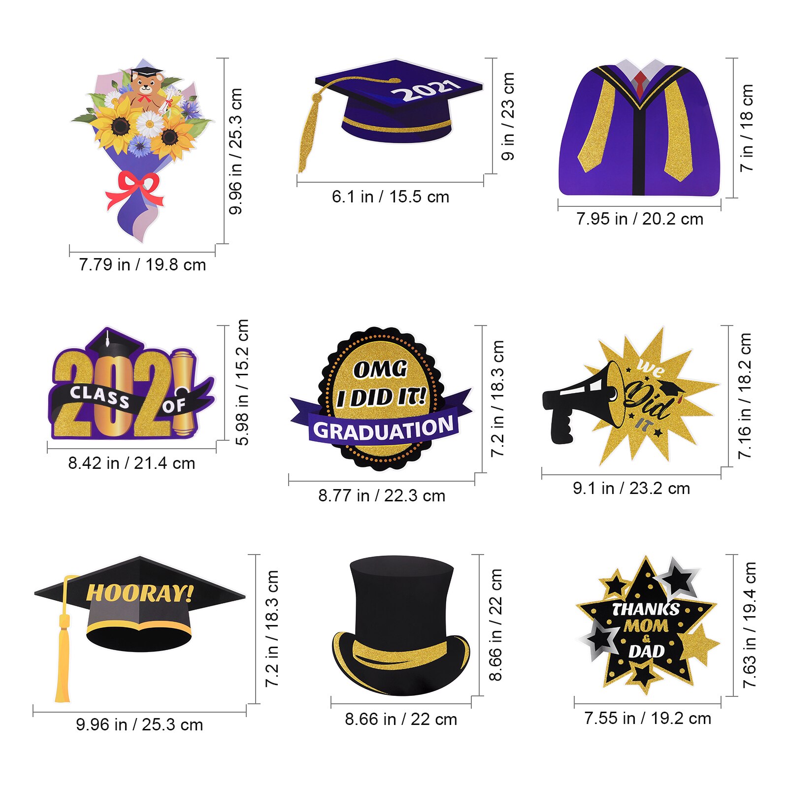 Graduation Photo Booth Props Pre-assembled Graduat... – Grandado