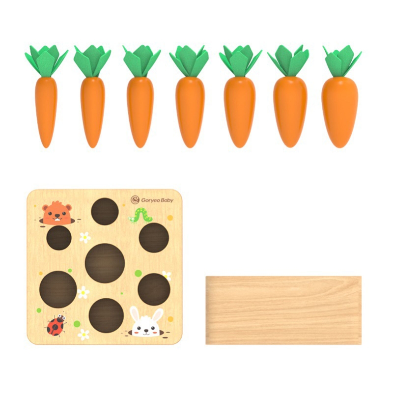 Matching Game Carrot Harvest Educational Toy Woode... – Grandado