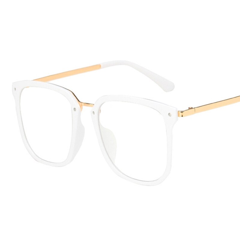 Oversized Square White Glasses Frame Vintage Clear... – Grandado