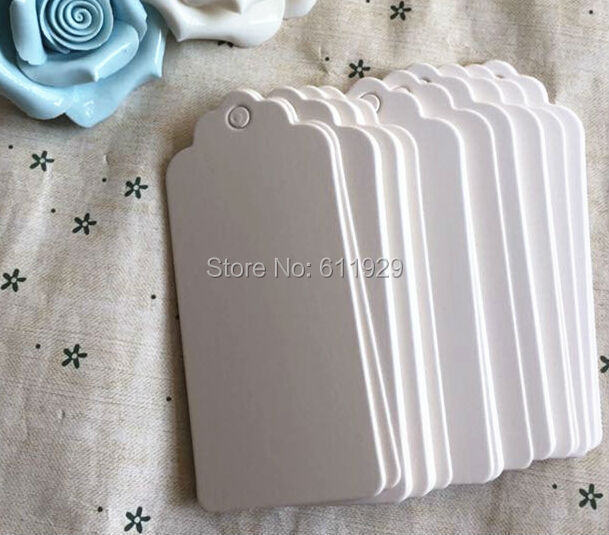 300 pcs a lot 4x9cm blank white paper hang tag/cak... – Grandado
