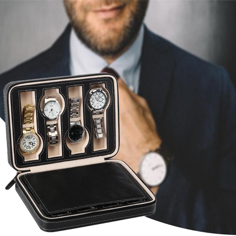 8 Grids PU Leather Watch Box Watch Organizer Stora... – Vicedeal