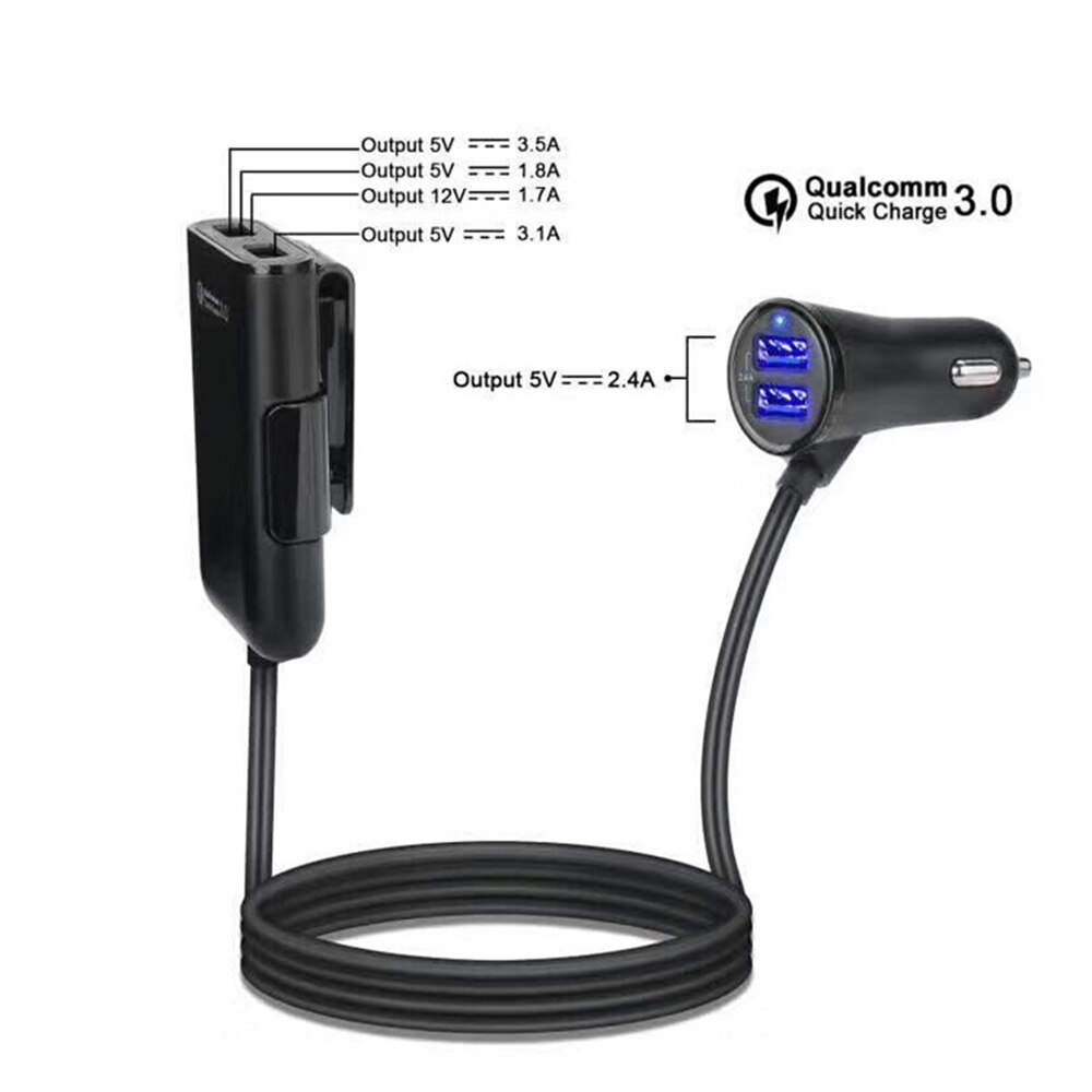 AOSHIKE 12V 24V QC 3.1A Car Charger For Phone Rear... – Grandado