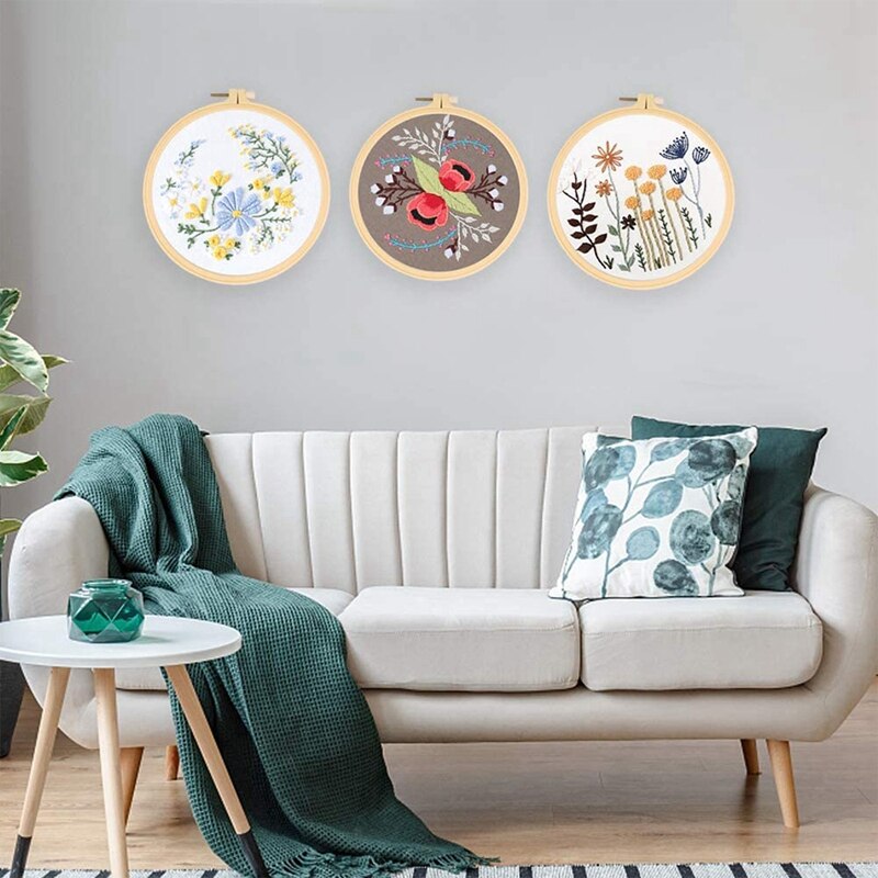 Embroidery Starter Kit 3 Sets Cross Stitch Kit Inc... – Grandado