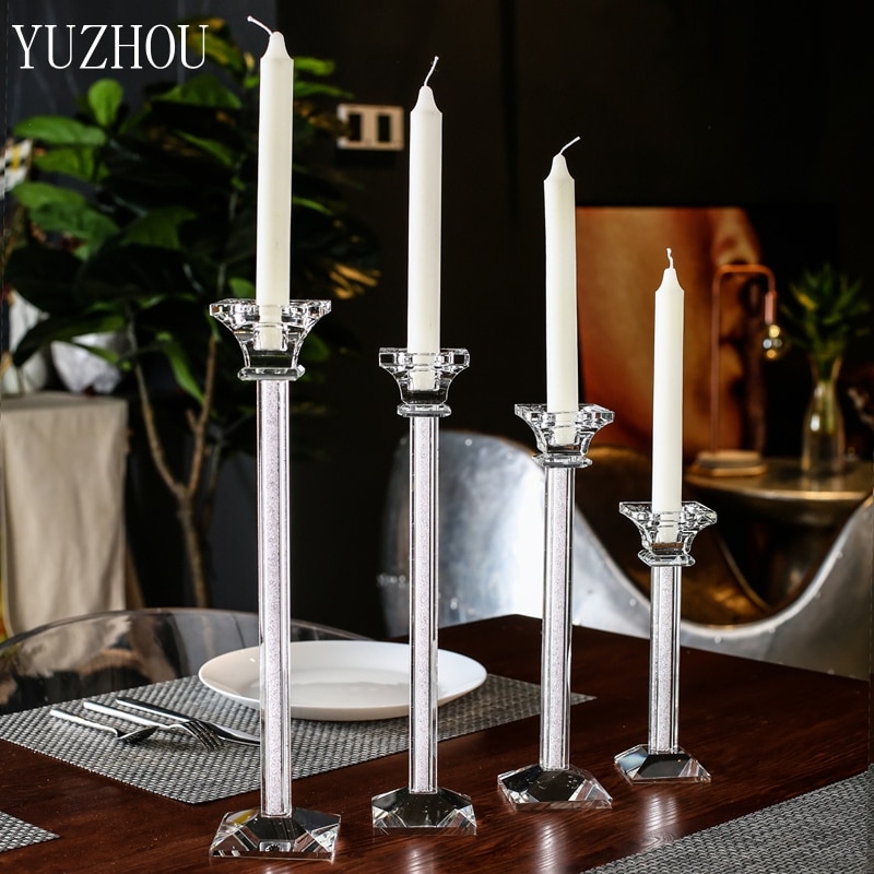 200mm-360mm Transparent Crystal Glass Pole Candle ... – Vicedeal