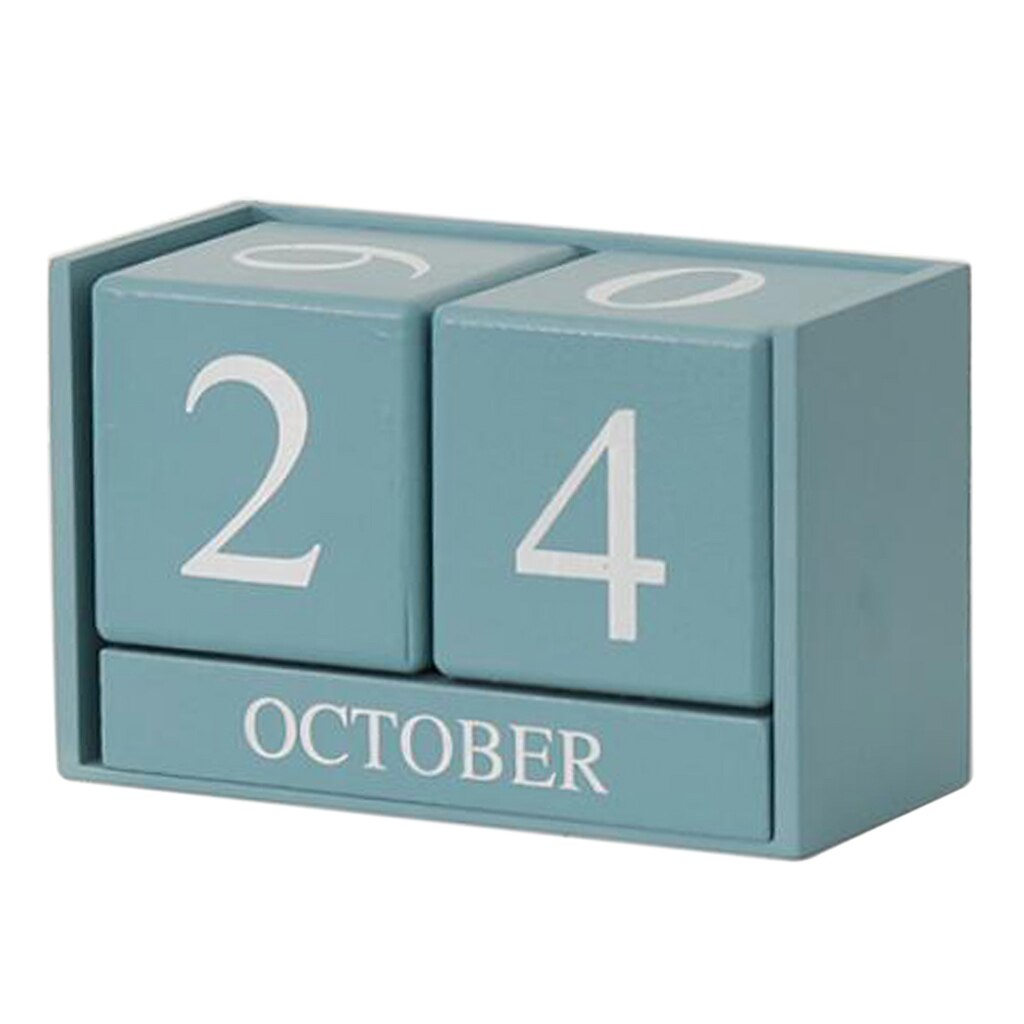 Houten Perpetual Kalender Desktop Blok Hout Kalend... – Vicedeal