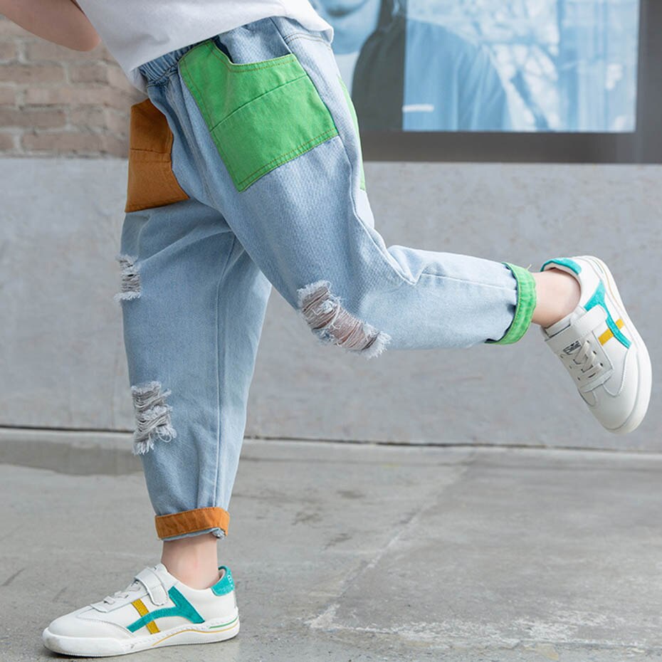 Big Boys Jeans Casaul Ripped Jeans Boys Mid Wiat C... – Vicedeal