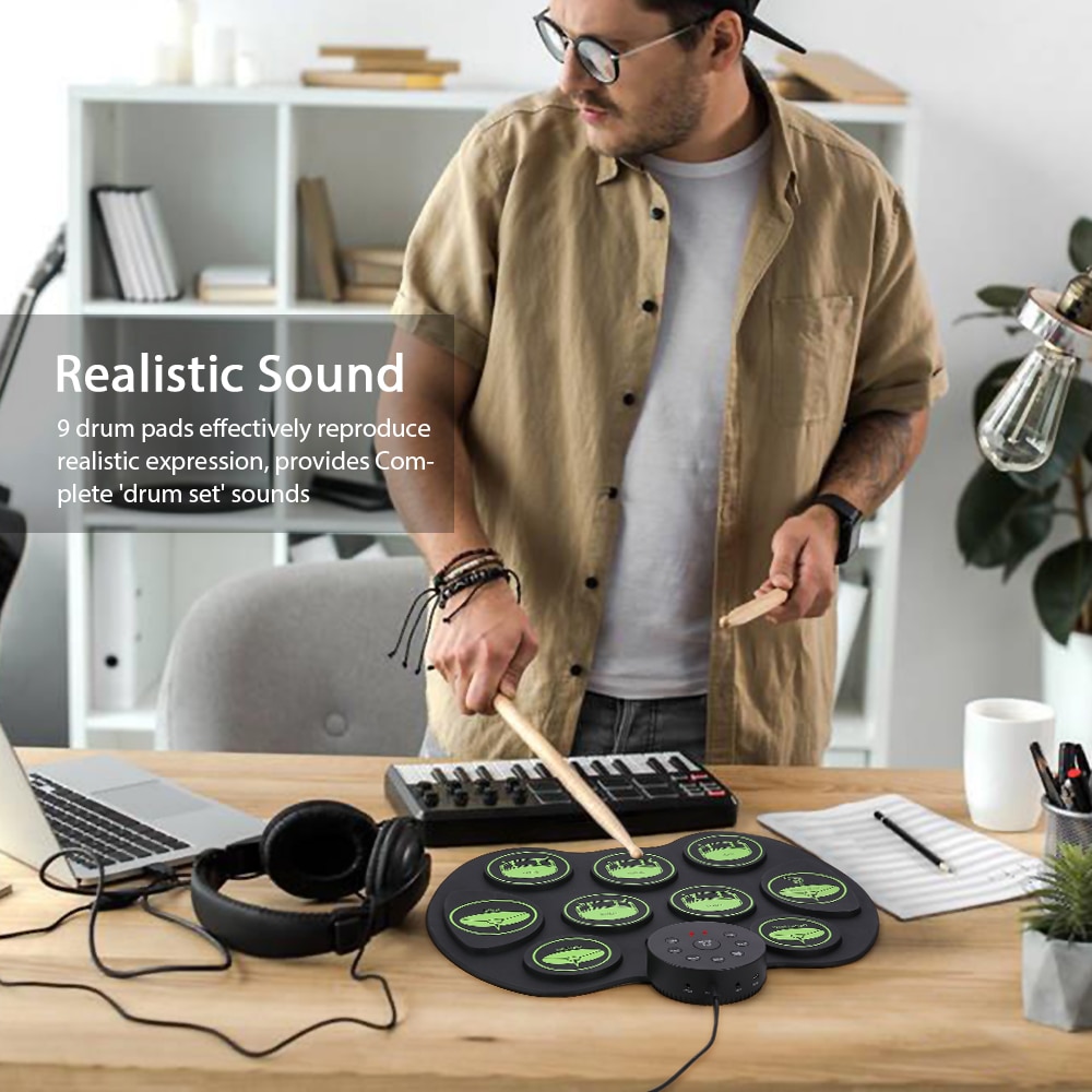Portable Electronic Drum Set - ammoon Digital Roll... – Grandado