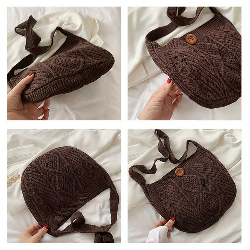 Vintage Knitted Braid Shoulder Shopping Bags for W... – Grandado