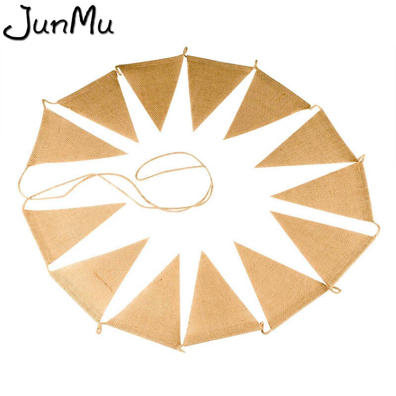 Vintage Jute Hessian Burlap Bunting Banner Wedding... – Grandado