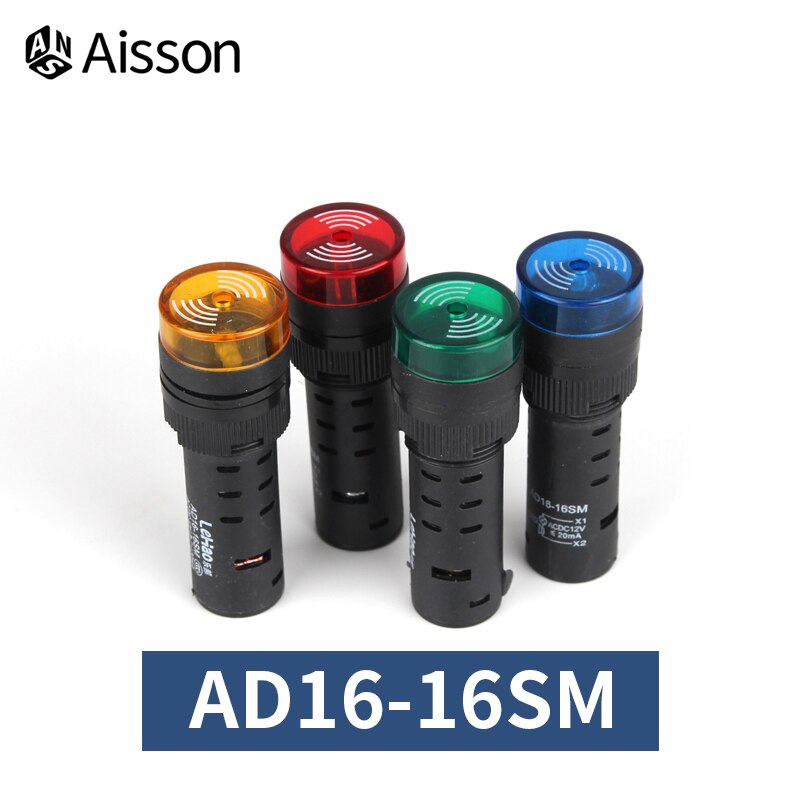 1Pc AD16-16SM 12V 24V 220V 16Mm Flash Signaal Led ... – Grandado