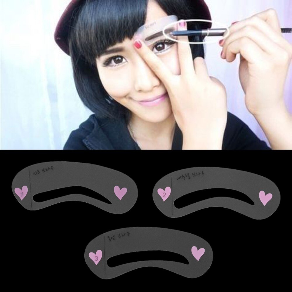 3 Styles Brow Shaping Guide Template Eyebrow Drawi... – Vicedeal