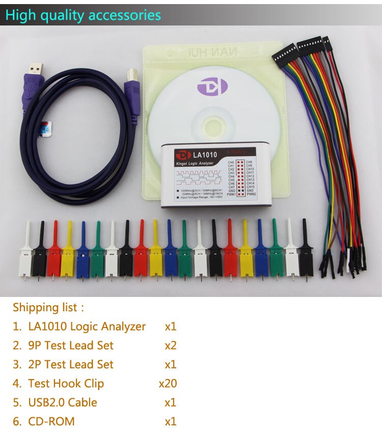Kingst LA1010 USB Logic Analyzer 100M max sample r... – Grandado