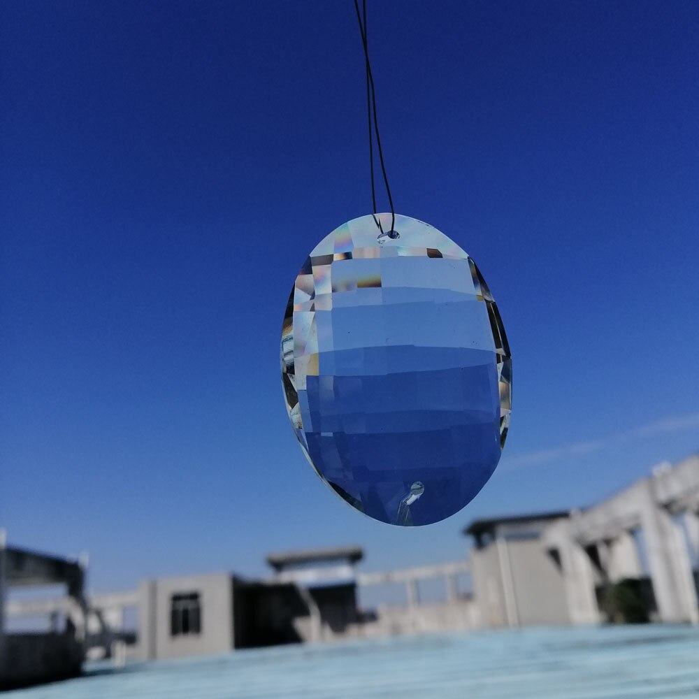 Camal 2Pcs Facet 50Mm Ei-Vorm 2 Gaten Crystal Hang... – Vicedeal