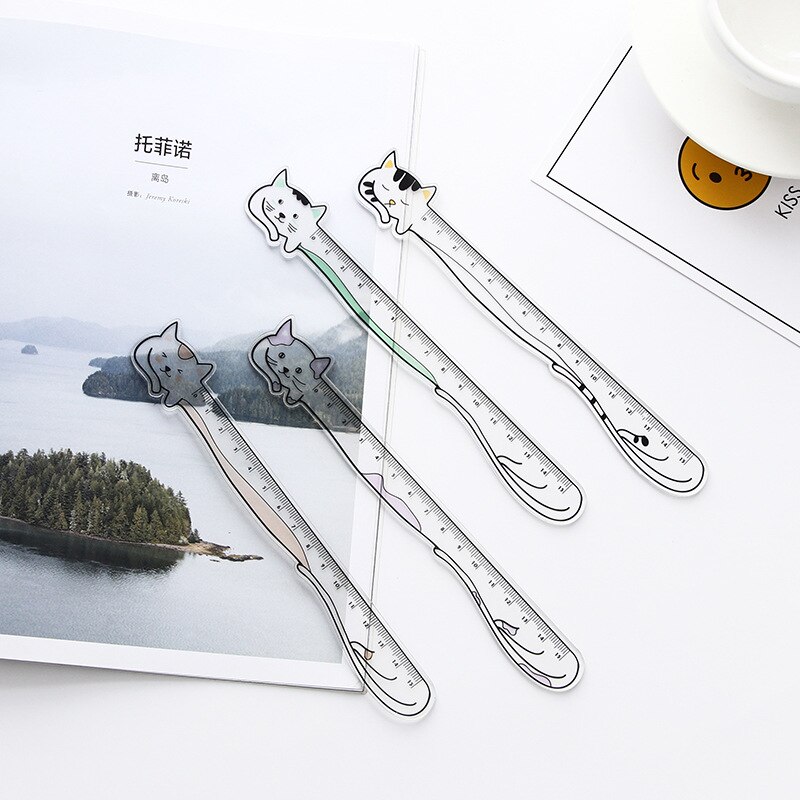 1PC Kawaii Cat Straight Ruler Measure Study Drawin... – Vicedeal
