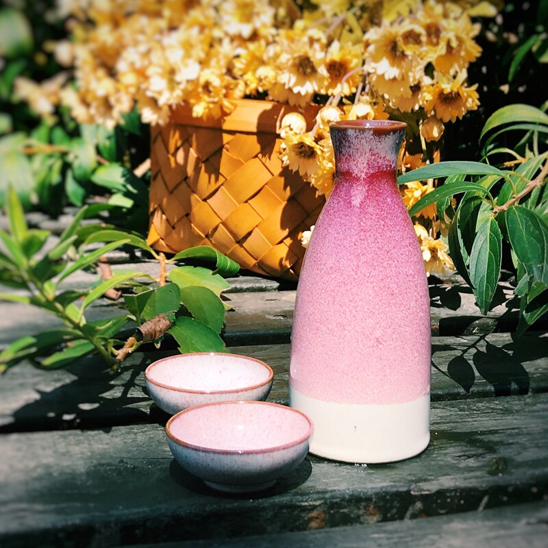 Japanese ceramic jar wine bottle cherry sake bottl... – Grandado