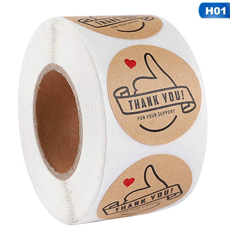 Kraftpapier Dank U Stickers Seal Labels Voor Bruil... – Grandado