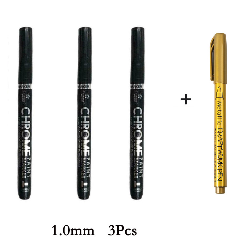 3 Pcs Liquid Chrome Marker Art Liquid Silver Mirro... – Grandado