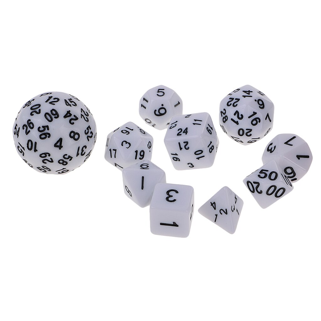 10 Pieces Acrylic Digital Dices Multi-Sided Dice S... – Grandado