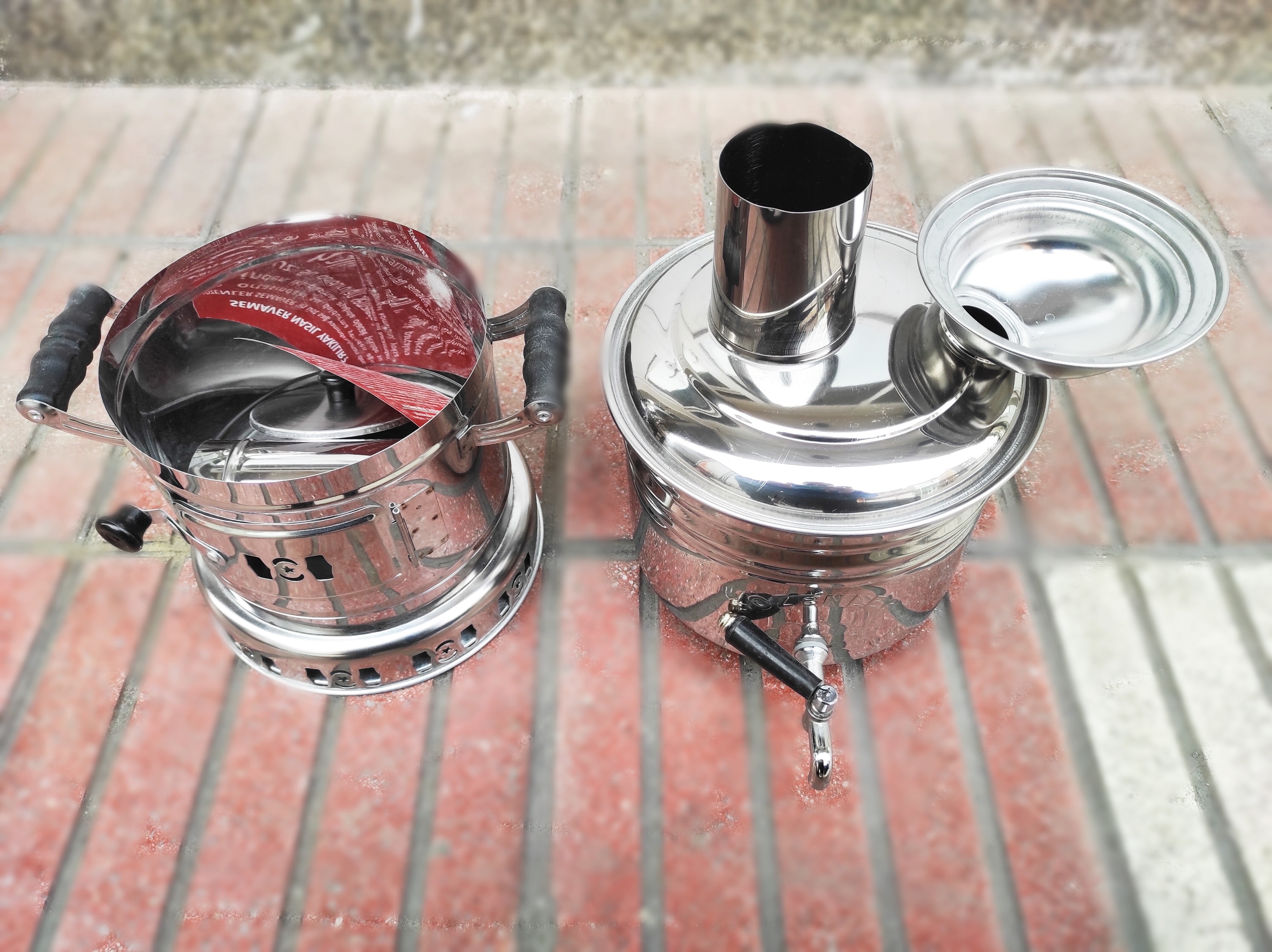 Turkiska samovar. krom stål material . 4.5 liter kapacitet. cамовар для ...