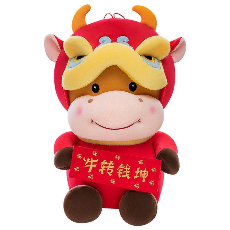 Chinese Year Red Bull Decoration Year of The Ox Fe... – Grandado