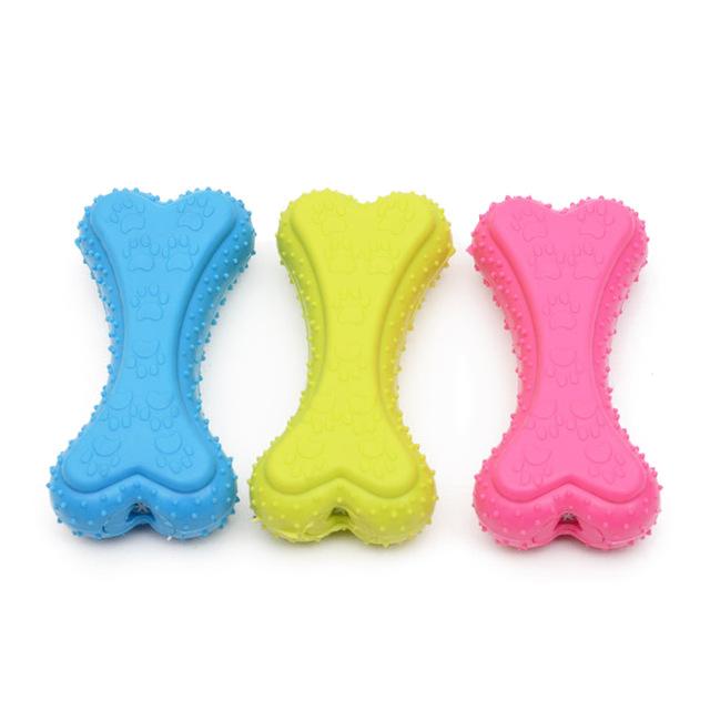 Nature Rubber Dog Squeak Toys Hollow Bone Training... – Vicedeal